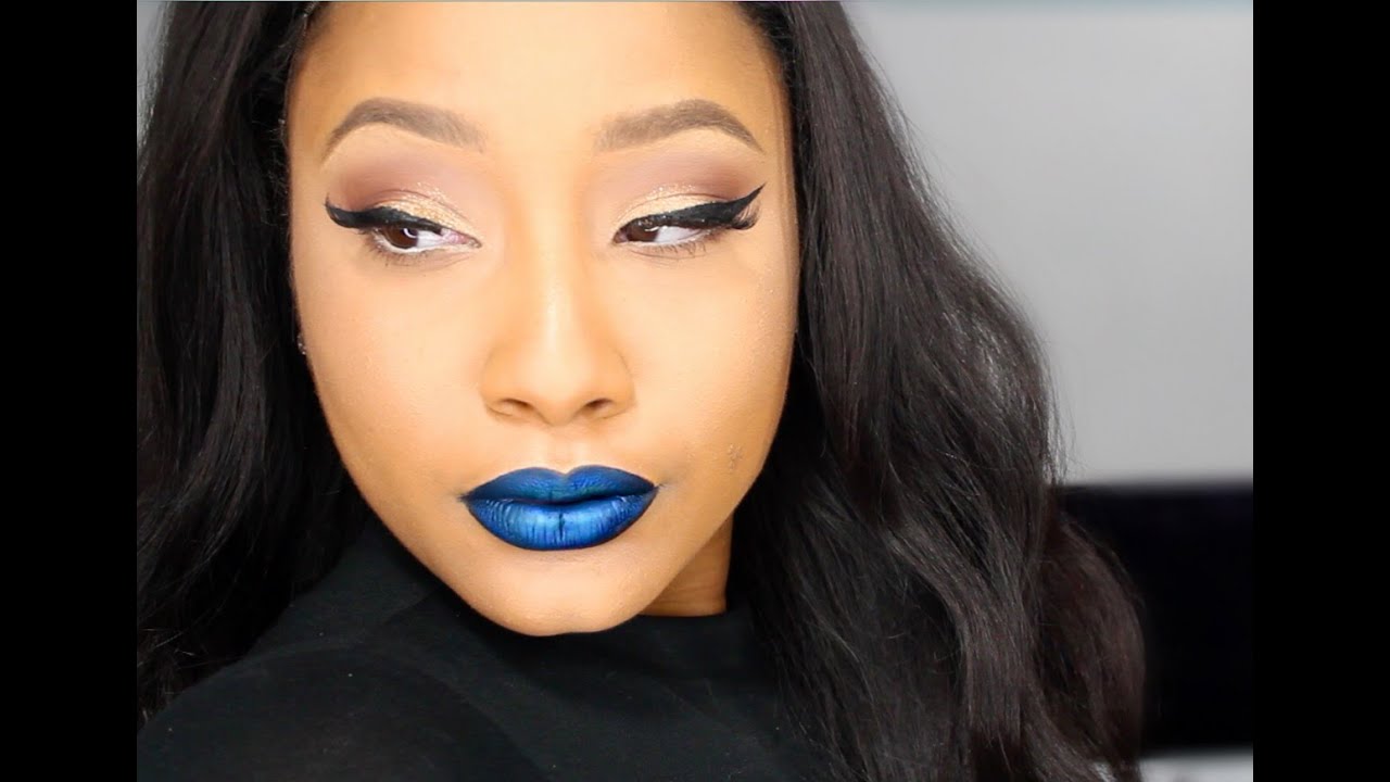 Blue Lips Makeup Tutorial Feat. Queenii Rozenblad | Jaz Jackson - YouTube