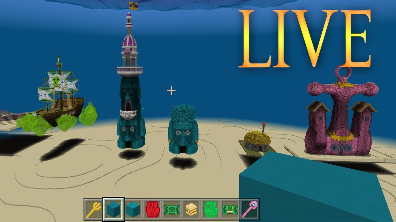 Grind Minecraft Building Stream! Building Bikini Bottom in Minecraft ...