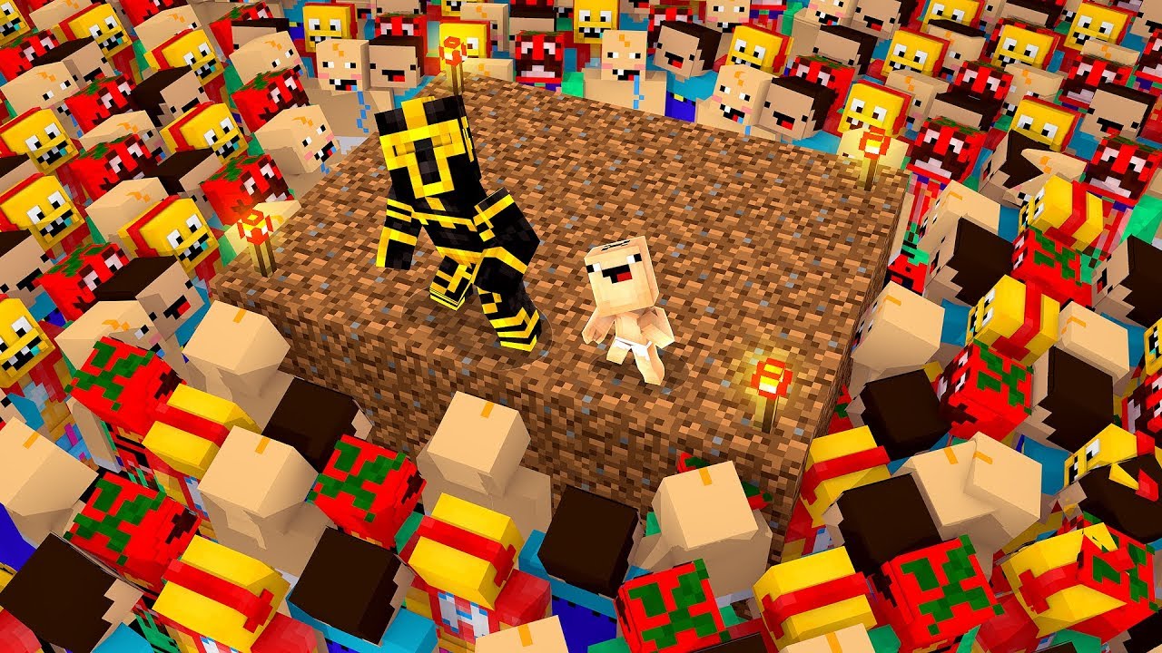 EL BEBÉ NOOB SOBREVIVE A UNA INVASIÓN DE NOOBS EN MINECRAFT TROLL 👶 ...