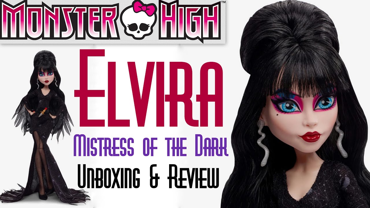 🦇 ELVIRA MISTRESS OF THE DARK ☠️ MONSTER HIGH SKULLECTOR DOLL 👑 ECW 🌎 ...