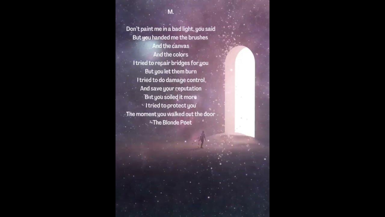 M Poem By The Blonde Poet Youtube