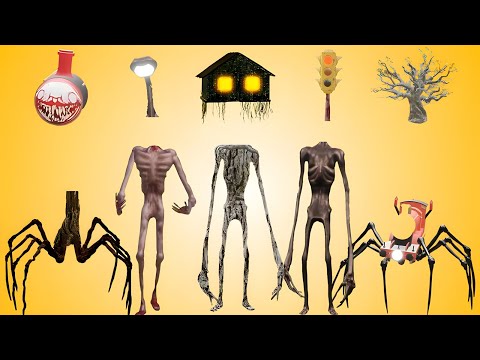 WRONG HEADS SIREN HEAD CAR, GREEN HOUSE HEAD, SCARY HOUSE, SIREN HEAD DOUBLE, SIREN HEAD THUNDERBOLT