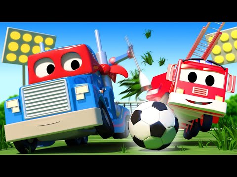Süper Kamyon Robotik Çim Biçme Kamyonu oluyor - Süper Kamyon Carl araba şehrinde 🚚 ⍟ Çocuklar için