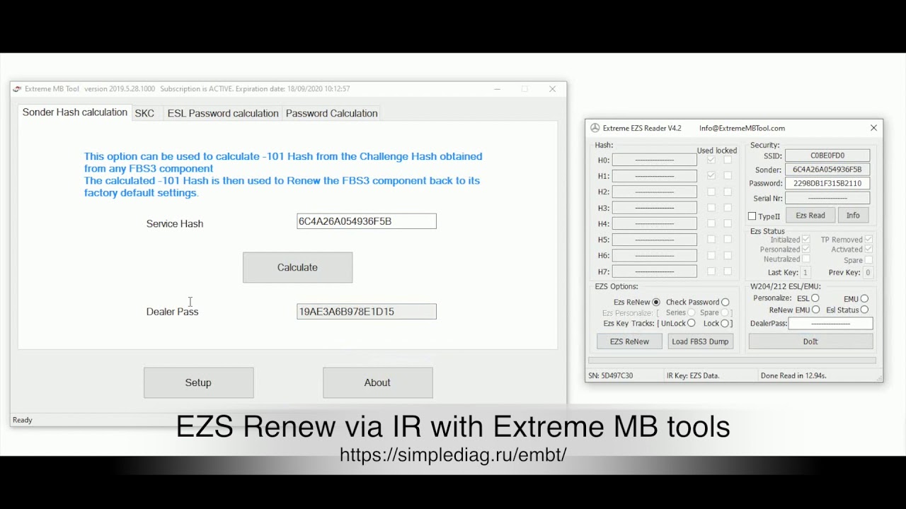 EZS Renew via IR with Extreme MB tools - YouTube