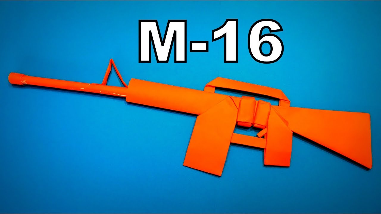 Origami Gun | How to Make a Paper Gun Rifle M16 Weapons DIY | Easy ...