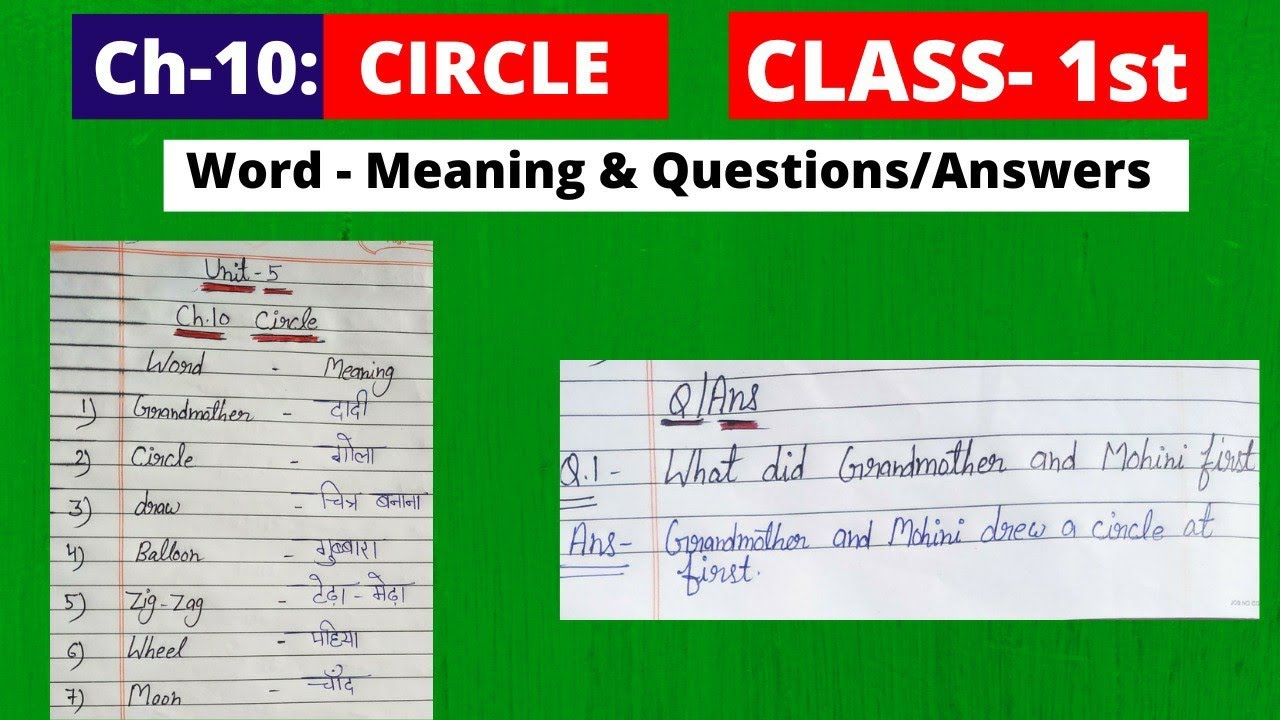Class 1 English NCERT Unit 5 Ch 10 Circle Word Meaning And class-1-english-ncert-unit-5-ch-10-circle-word-meaning-and