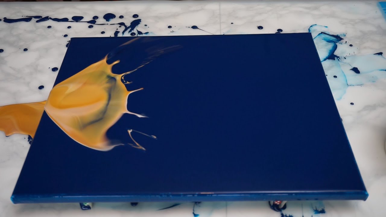 Literally throwing paint on the canvas - So cool! - Fluid art - YouTube