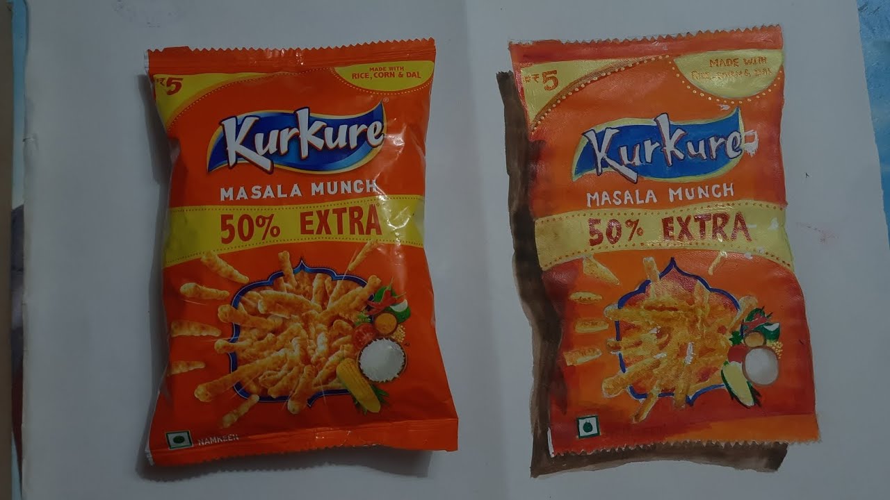 Realistic Drawing of Kurkure | #art #drawing #subscribe #3d #kurkure ...