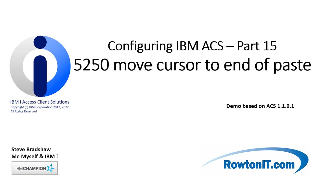 Configuring ACS Part 15 Move cursor to the end of paste - YouTube