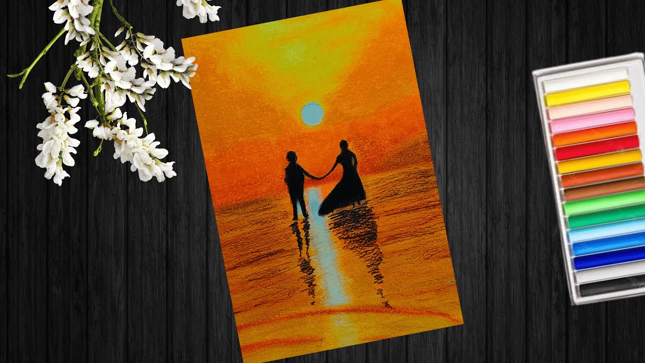 Couple Drawing | How to draw couple |Oil pastel drawing | Couple in ...