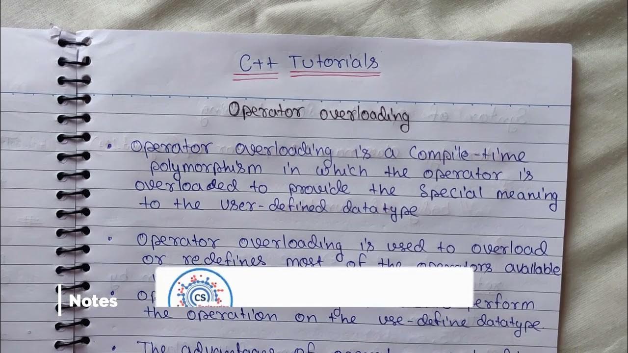 Compile time polymorphism - Operator Overloading | C++ Programming Language Tutorials in Hindi ...