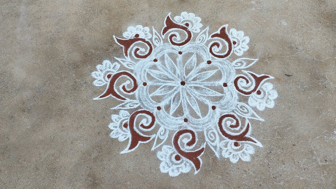 free hand rangoli🌹 ll daily rangoli ll simple kolam🌹 @kanitha-qi8jk ...