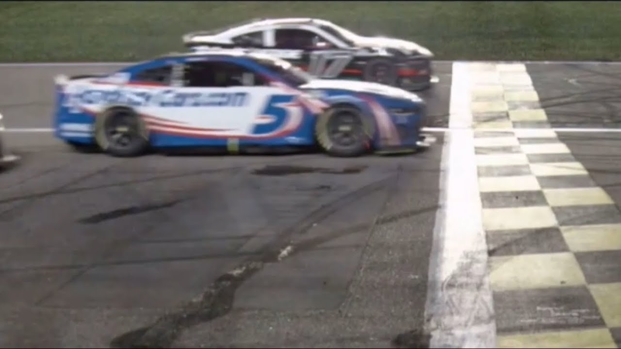 THE CLOSEST FINISH IN NASCAR HISTORY DURING THE 2024 NASCAR KANSAS RACE ...