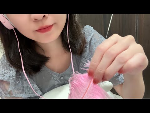 ASMR play with feather ️brush sounds ️ - YouTube
