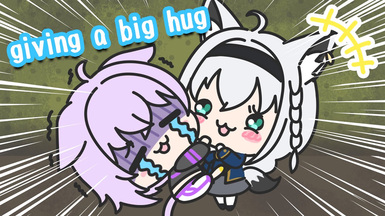 Okayu hugs Fubuki because the horror game is too scary ...