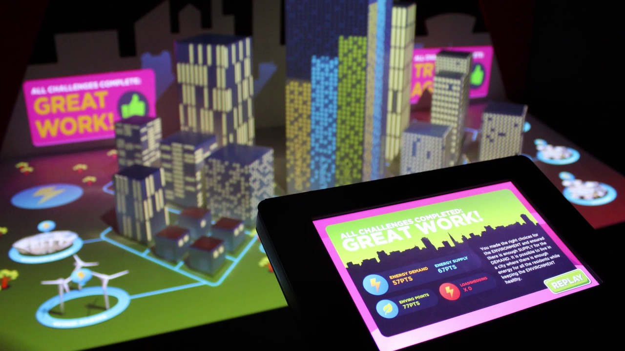 Energy City Game : Interactive Projection Exhibit - YouTube