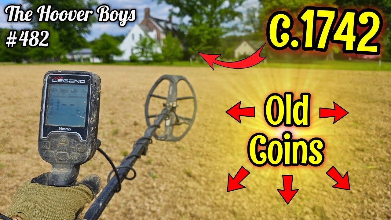 Found a PLETHORA of OLD COINS Metal Detecting a 1742 Farm Field - YouTube