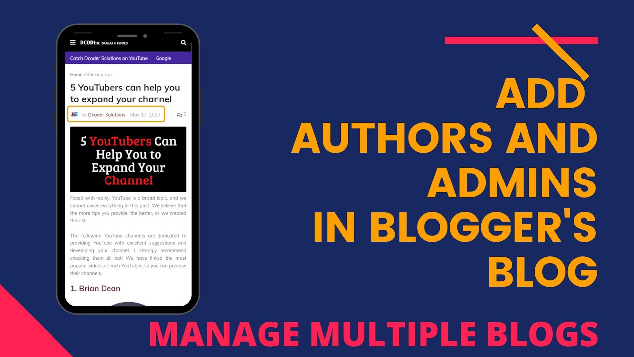 ADD AUTHORS AND ADMINS IN BLOGGER'S BLOG | MANAGE MULTIPLE BLOGS ...