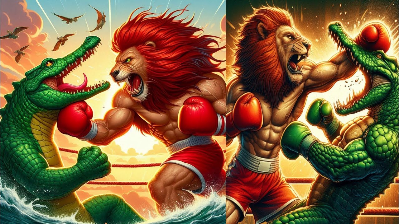 The Fighter Red Lion Vs Green Crocodile Boxing 🥊🥊 - YouTube