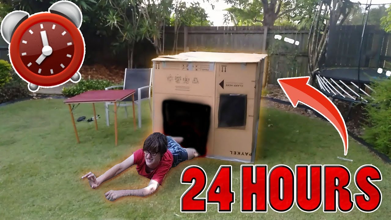24 HOURS INSIDE A BOX FORT!! 📦 **Craziest Video Yet** - YouTube