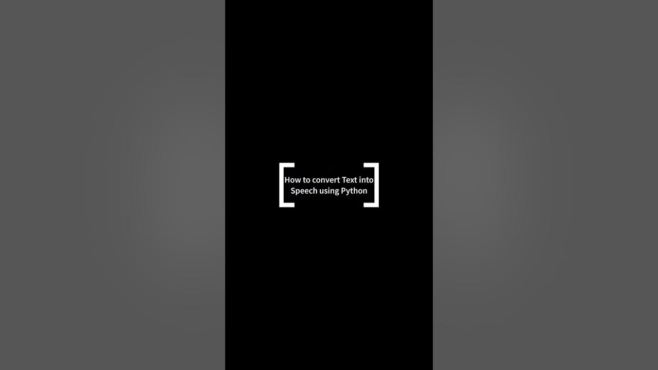 Python Program to Convert Text into Audio #shorts | Text to Audio Convertor | - YouTube