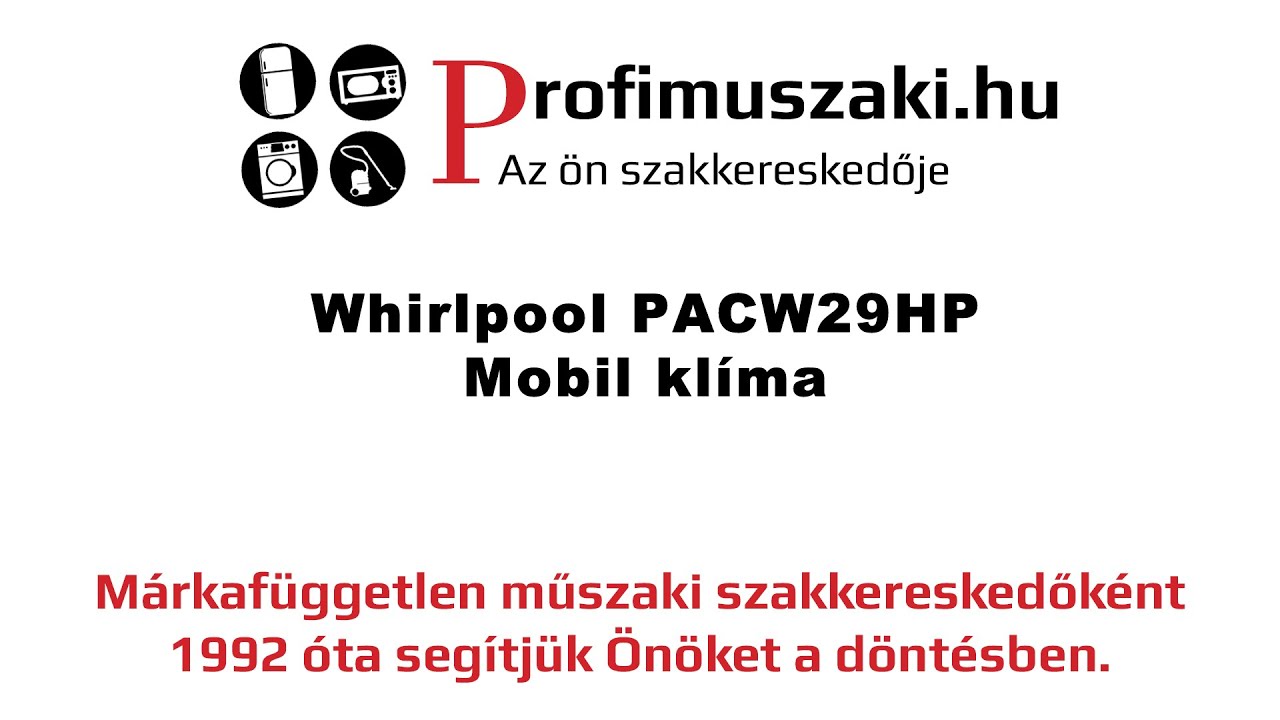 Whirlpool PACW29HP Mobil klíma - YouTube