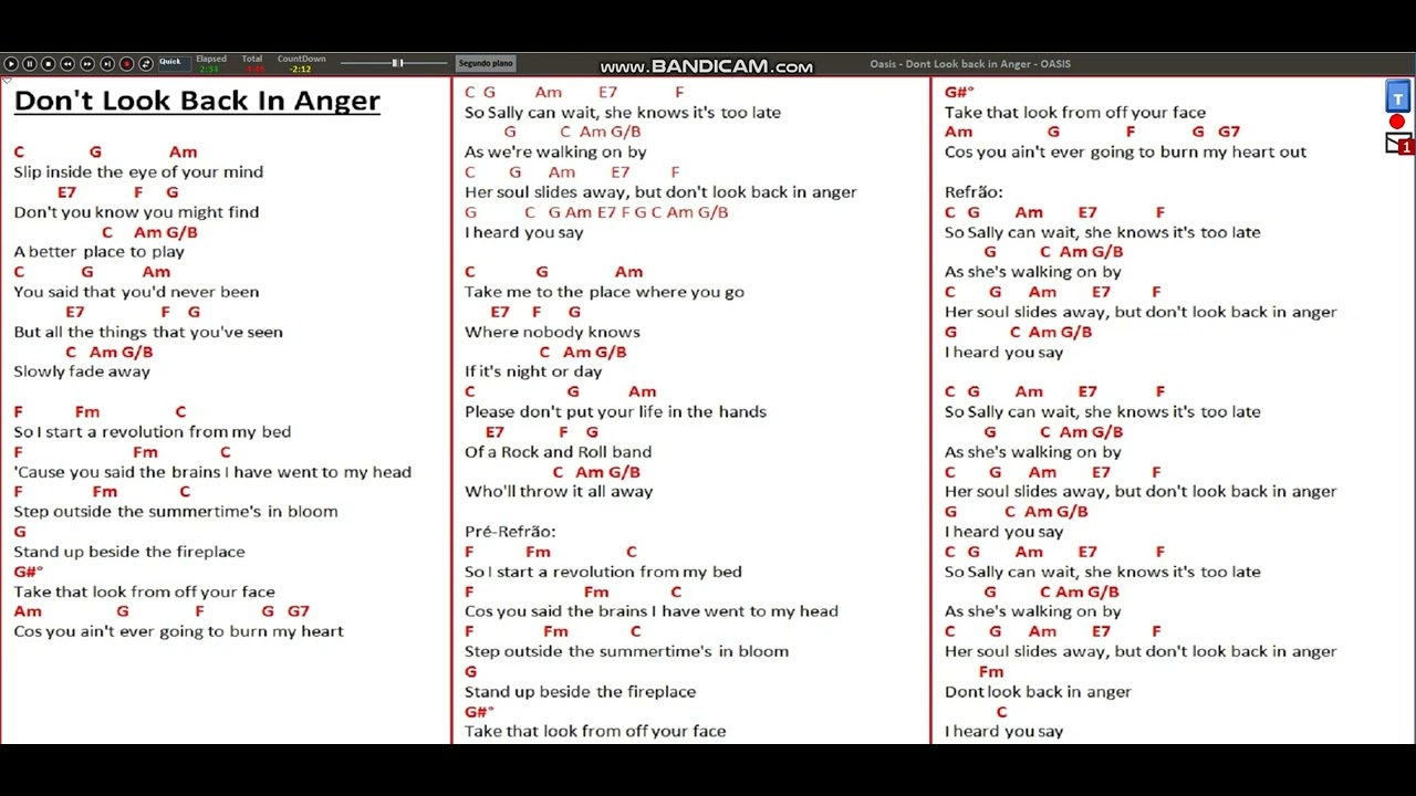 Oasis - Dont look back in anger - YouTube