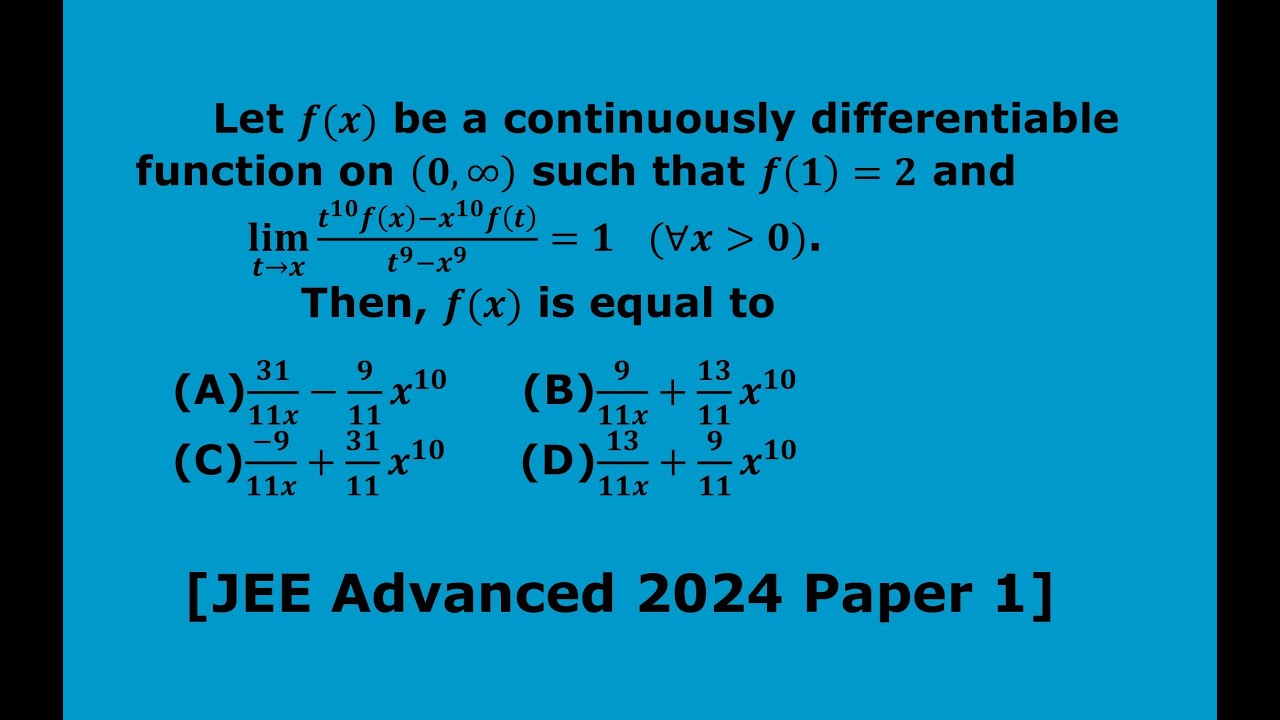 STAR PROBLEM # 6 || JEE ADVANCED 2024 PAPER 1 QUESTION # 5 || R. SINHA ...