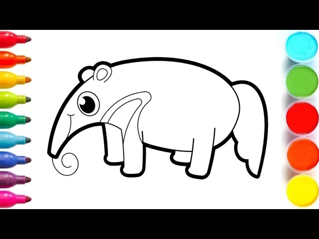 How To Draw Animals For Kids Drawing Anteater Art Video