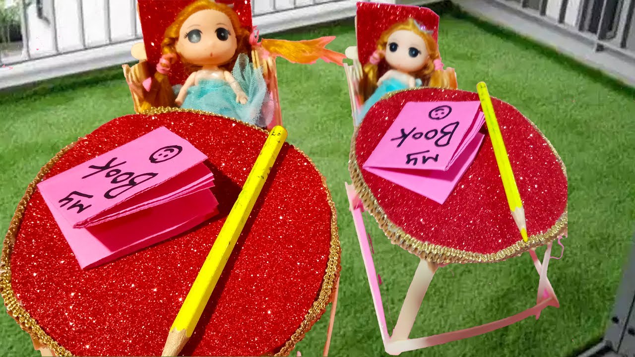 How To Make a Chair and Table Using ice Cream Sticks - YouTube