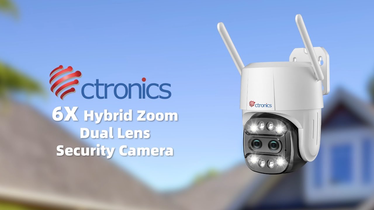 Ctronics 6X Hybrid Zoom Outdoor Surveillance Camera with Dual Lens-760C ...