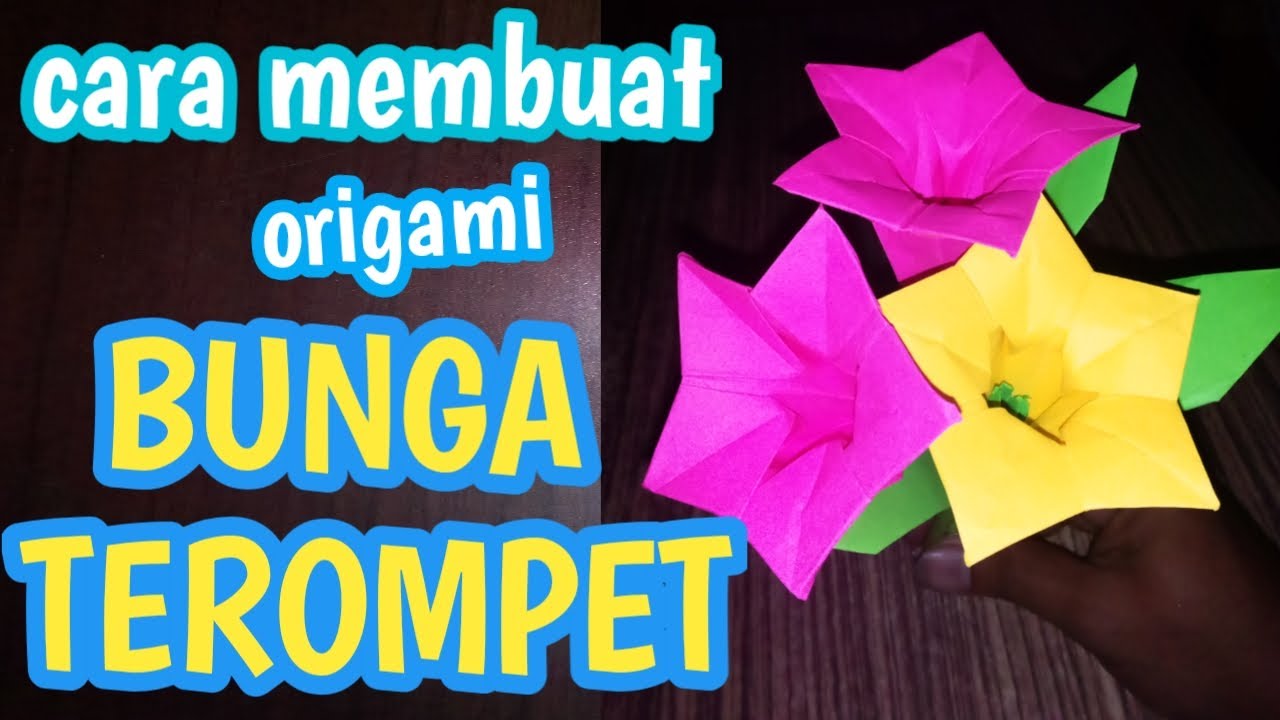 How to make an origami trumpet flower - YouTube