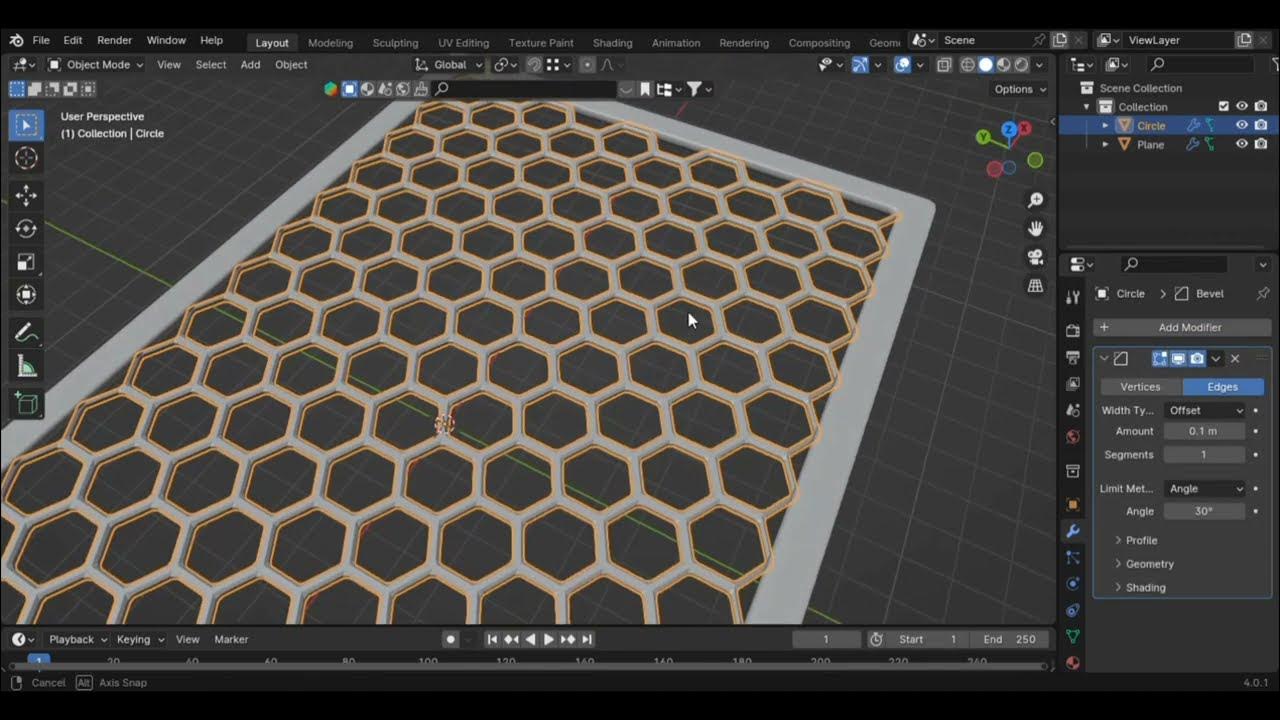 how to MODEL a hexagon grid with blender 4.0 - YouTube