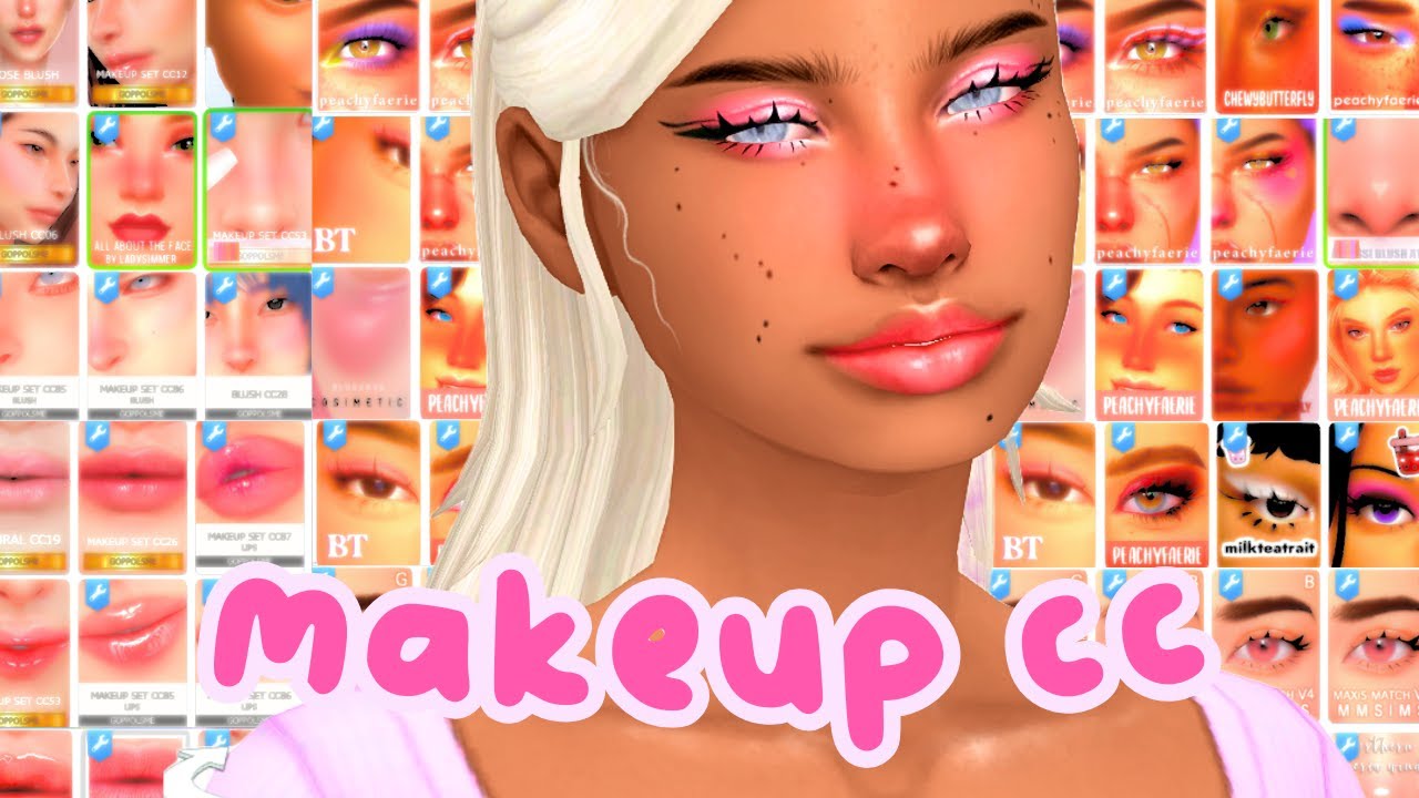 MASSIVE Makeup CC Haul with 150+ LINKS 💖 💋 | Sims 4 Custom Content ...