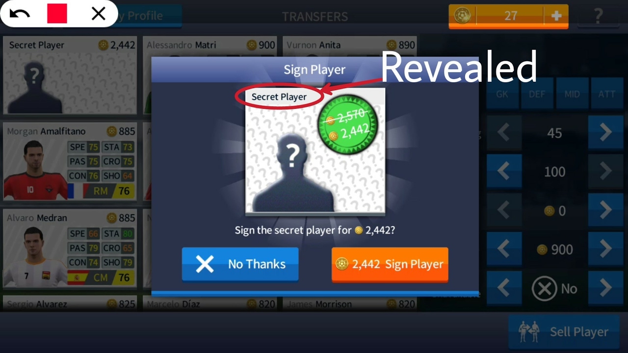 How to know the Secret Player · Secret Player unveiled before buying ...