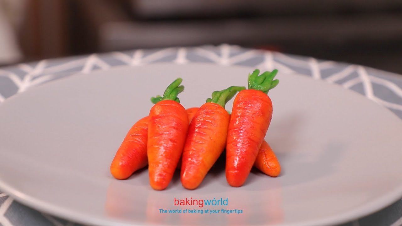 Vegetable Marzipan Modellings : Carrot | Marzipan | Baking World - YouTube