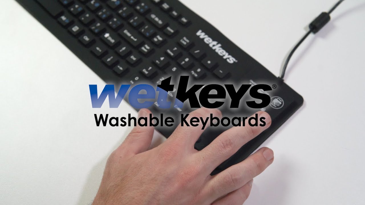 WetKeys "Flex Touch" Full-size Flexible Silicone Washable Keyboard with ...