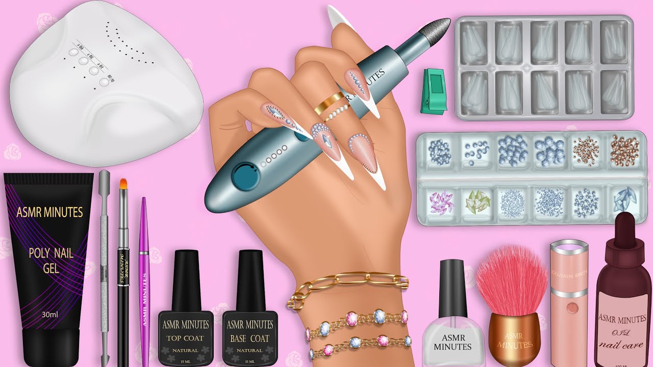 nail salons animation ASMR 🎧nail extension+nail care routine 2023💅😍 ...
