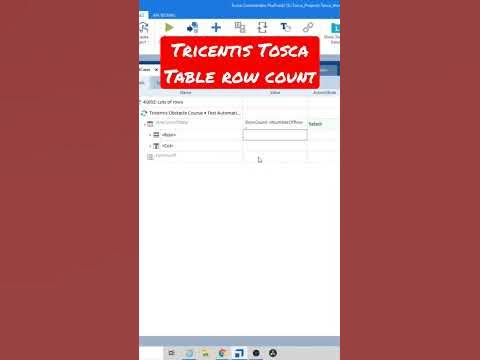 Tricentis Tosca Table Row Count - YouTube
