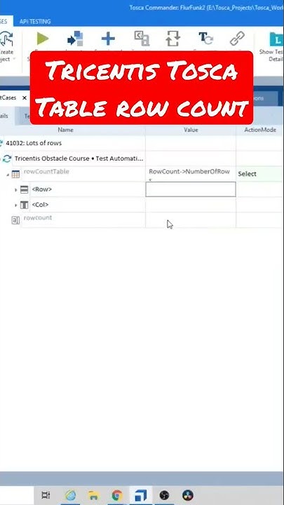 Tricentis Tosca Table Row Count - YouTube