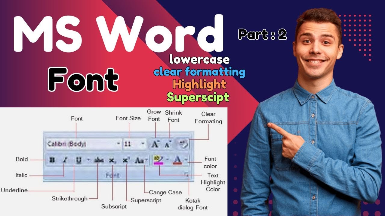 MS Word Font l font color, change color, formar, superscript, subscript ...