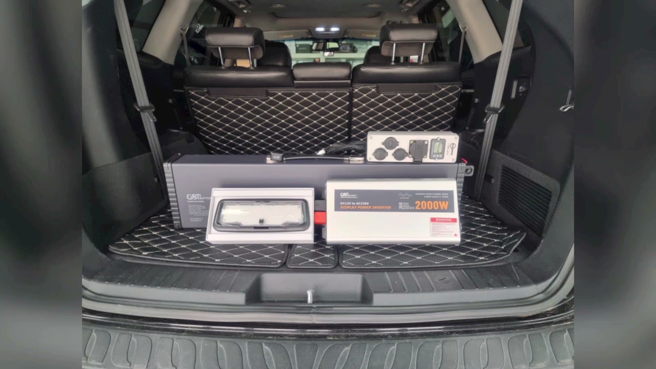 베라크루즈 GSP 캠퍼디 200A & 2K인버터 & 차박소켓 & 보가캠핑등 & 트렁크 실내 스위치 - YouTube