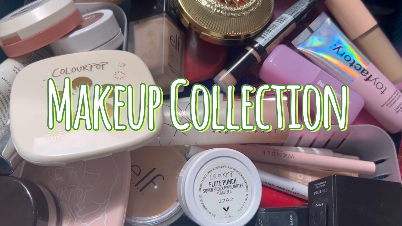 My Entire Makeup Collection ( small declutter too ) - YouTube