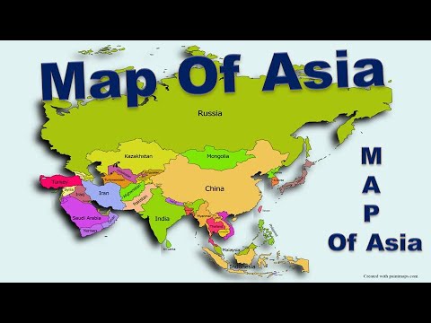 Map Of Asia Continent : India, Nepal, Bangladesh, Sri Lanka, Myanmar, Pakistan, Afghanistan, Iran