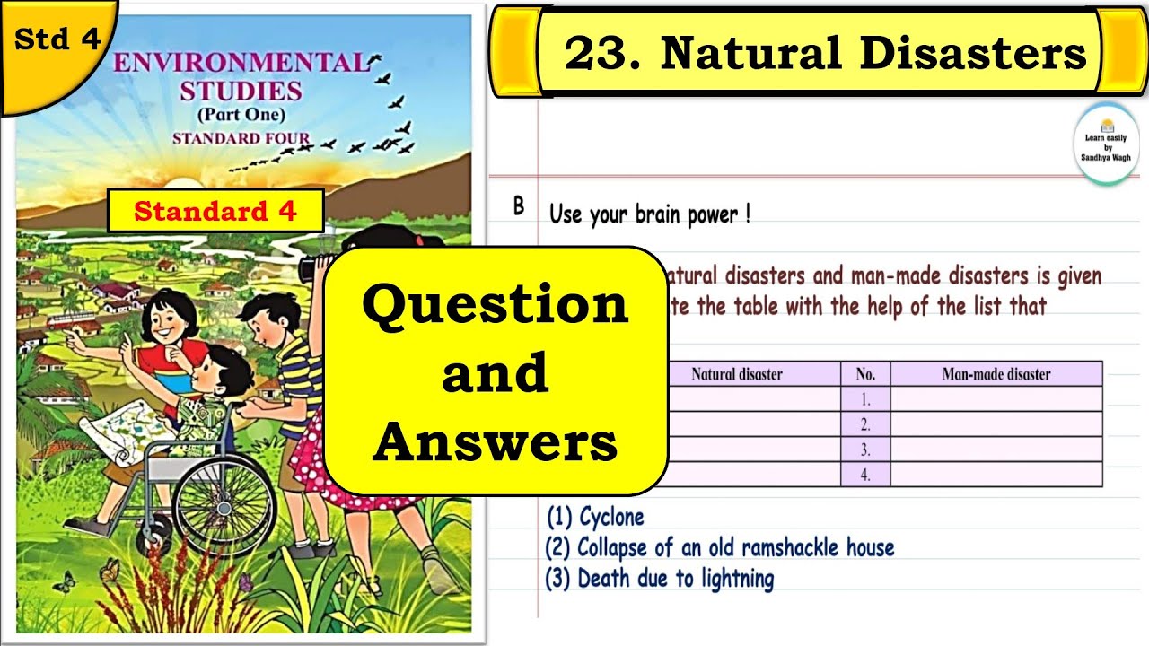 Natural Disasters | Question Answers | std 4 | lesson 23 | EVS Part 1 ...