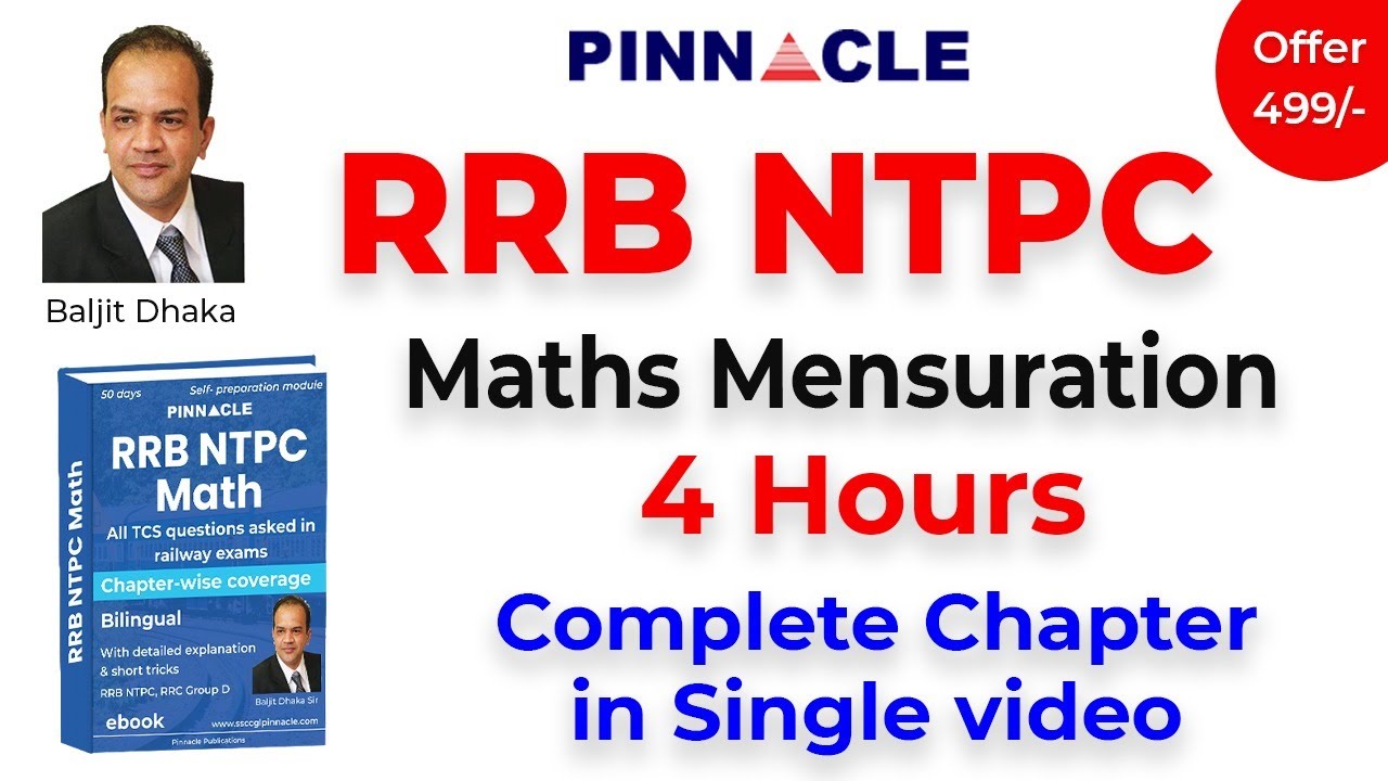 RRB NTPC Math : Mensuration complete chapter in single video I all ...