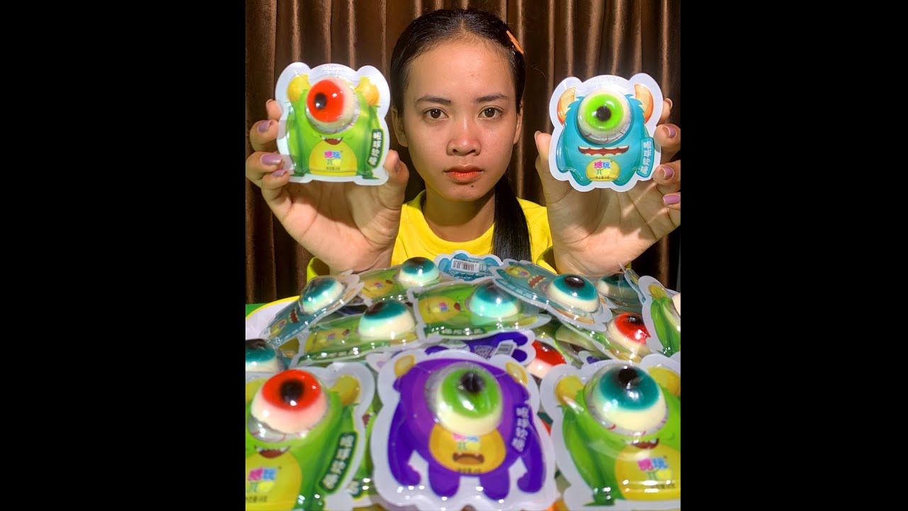 SO YUMMY EATING SHOW JELLY ONE EYE MONSTER | EYEBALLS CANDY JELLY ...