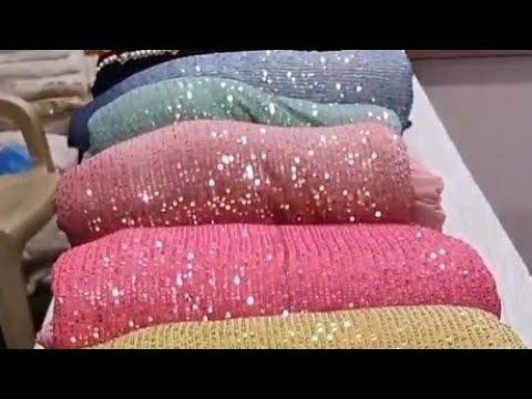 sequence saree design/moonlight net double shade sequence - YouTube