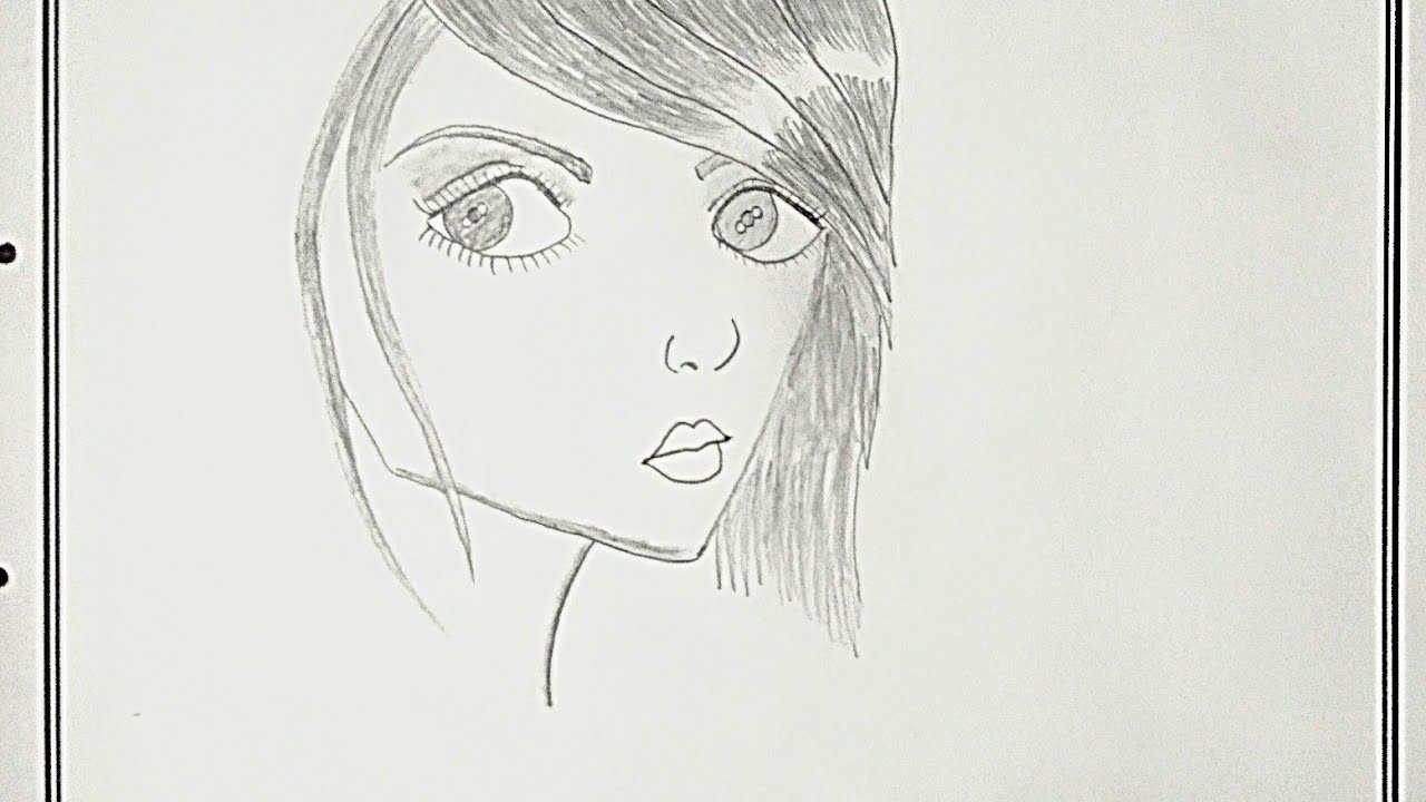 How to draw a face of a girl - YouTube