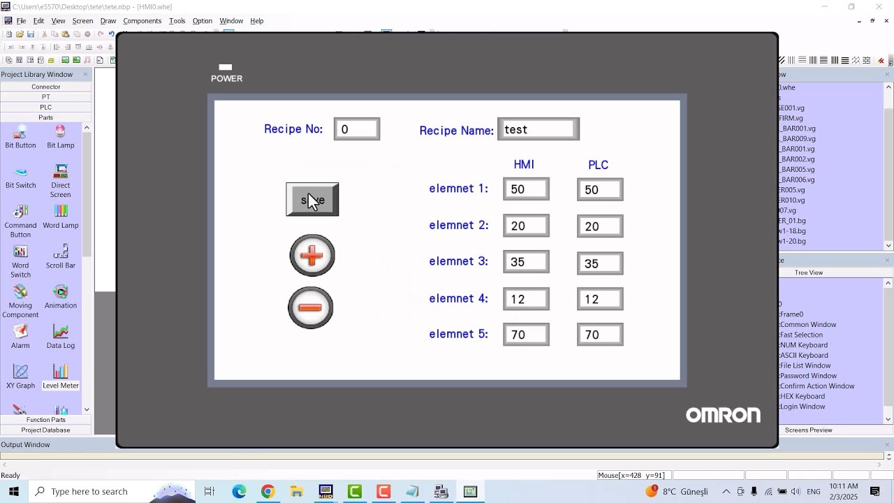 Omron NB Designer Recipe #hmi - YouTube